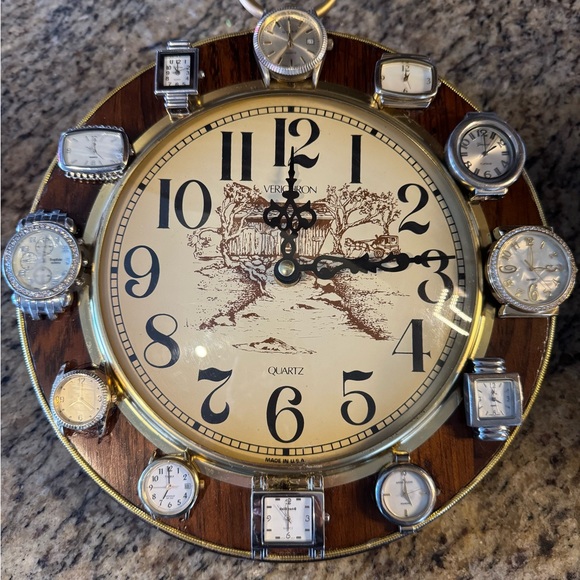 Handmade | Wall Decor | Vintage Wall Clock With Repurposed Watch Faces ...